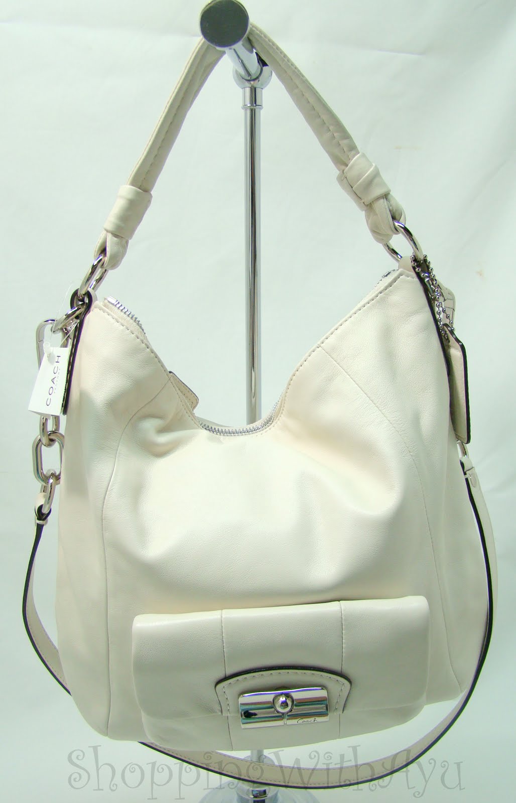 Shopping With Ayu: COACH 344 Kristin Leather Hobo Style 14783 in Chalk