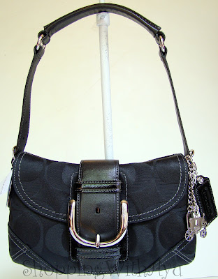 Shopping With Ayu: COACH 196 Soho Signature Small Flap Style 13042 in BLACK