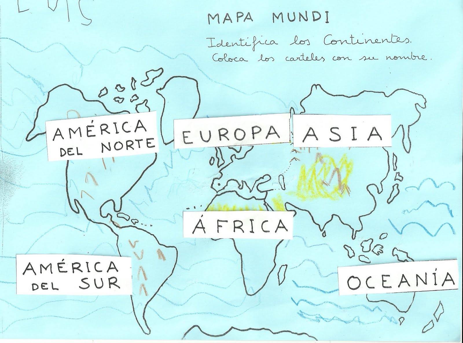 Dibujo de los continentes del mundo - Imagui