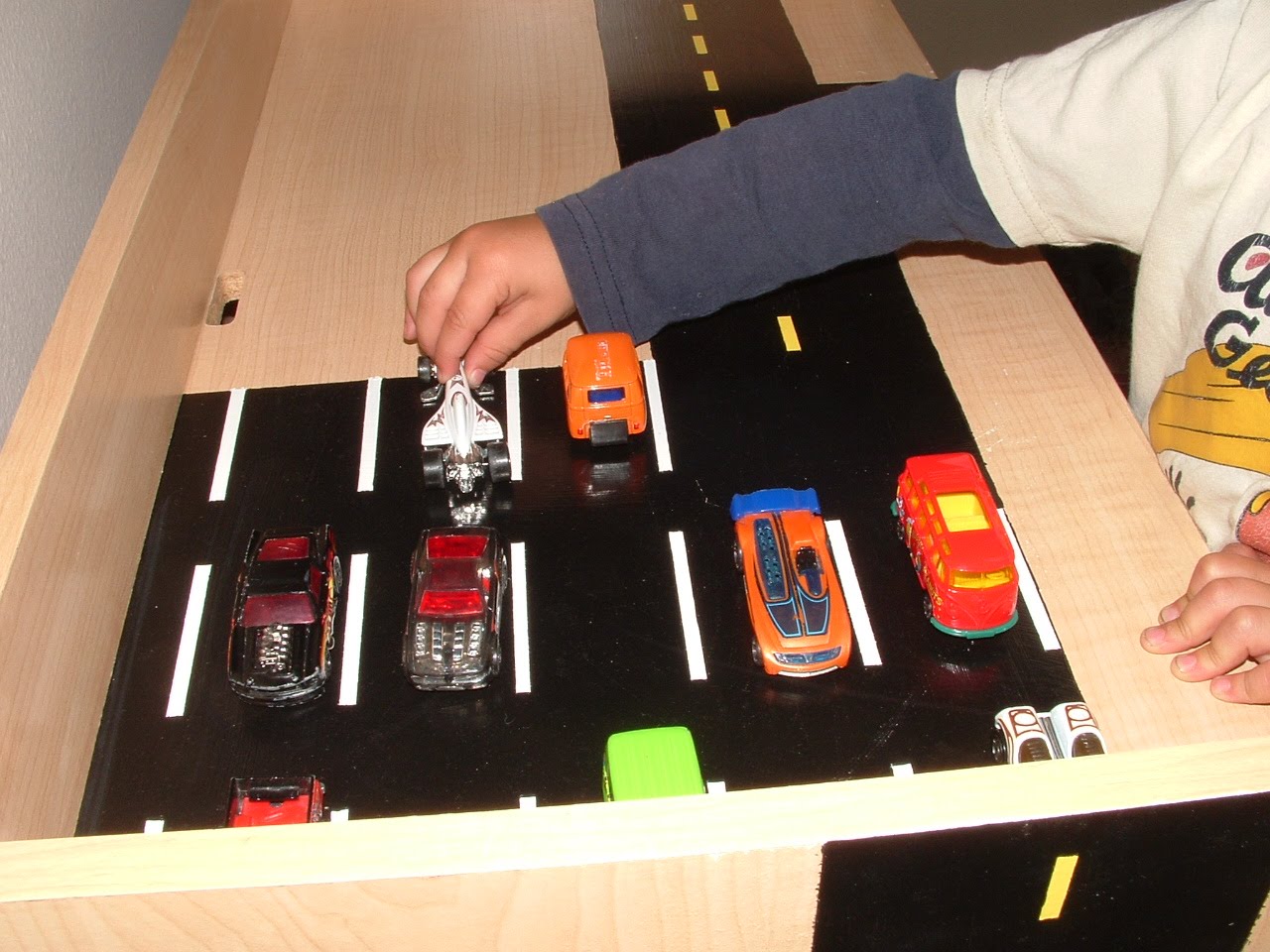 Kids Changing Table Repurposed: Playing Cars | Remodelaholic