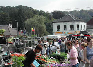 La Boverie Te huur Chalet 36 . La Maison Des Fées.: Naar de Markt in Bomal.
