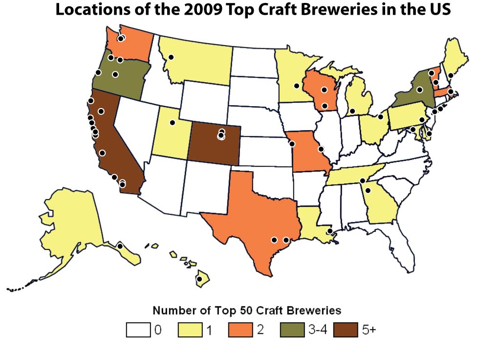 Top 50 Craft Breweries in the US: Where Are They Located?