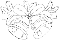 Planse, desene de colorat clopotei Craciun