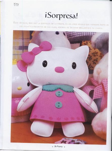 Como hacer una Hello Kitty de fomi - Imagui