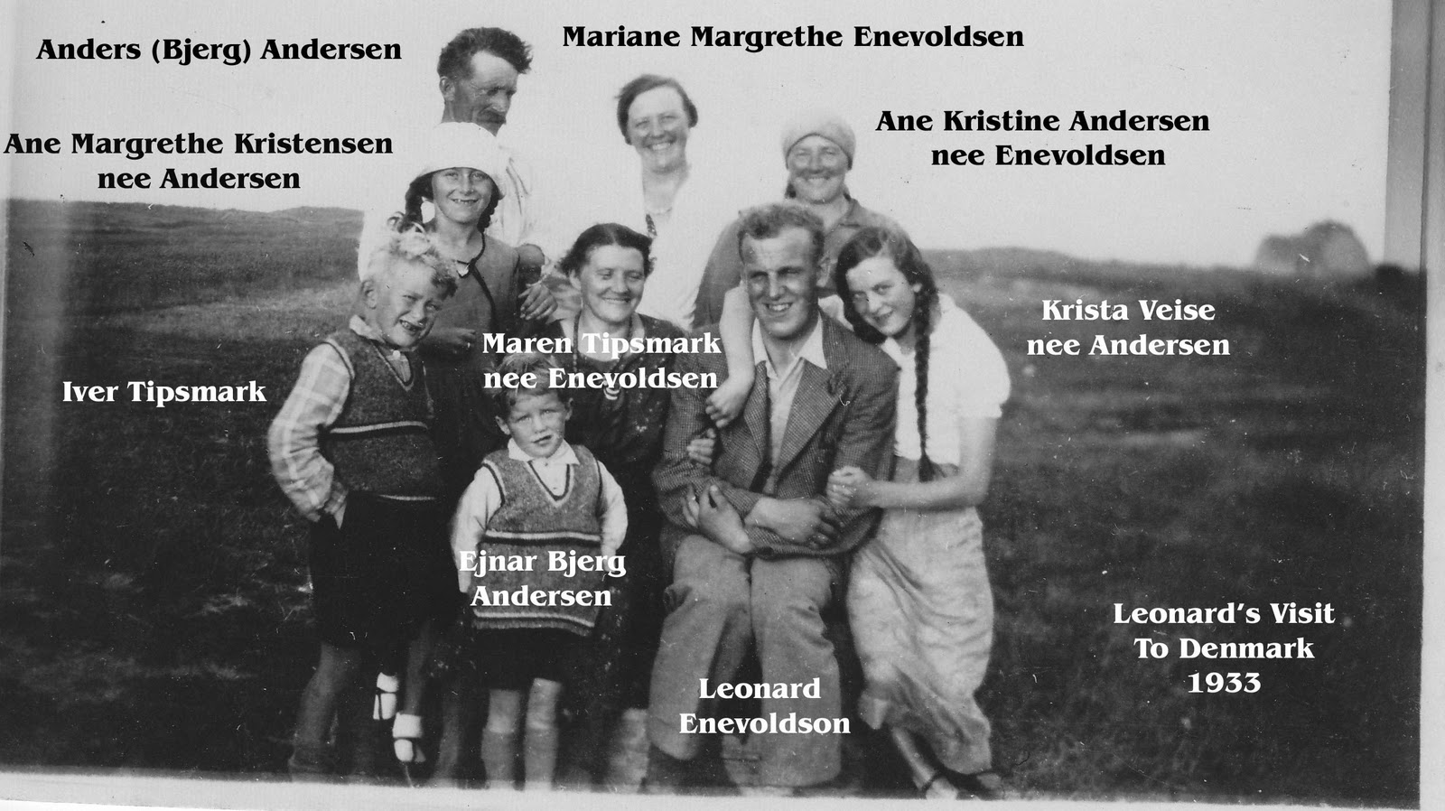 Thyge Andersen Enevoldsen: Leonard Enevoldson's visit to Denmark in 1933