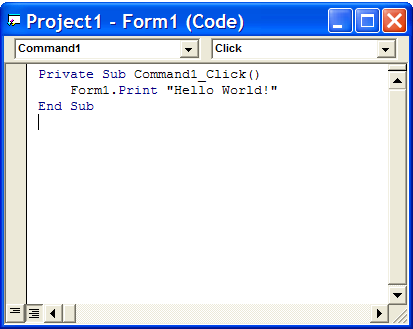 The Emperor Ing Blog: Visual Basic 6.0 Tutorial #1 - Hello World!