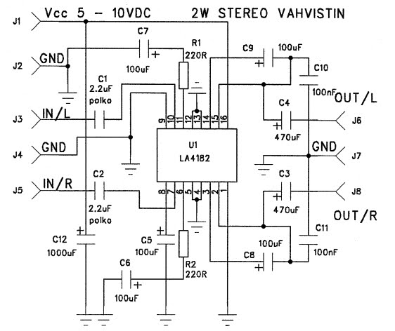 Hacktuber: LA4182 Audio Amplifier 2x2 Watts