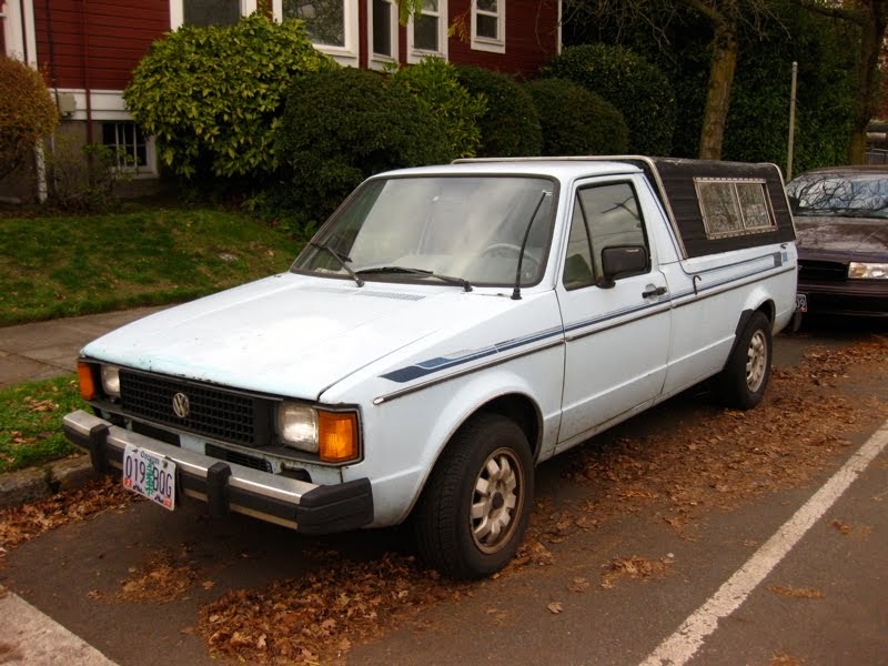 OLD PARKED CARS.: 1982 Volkswagen Rabbit Diesel Pickup.