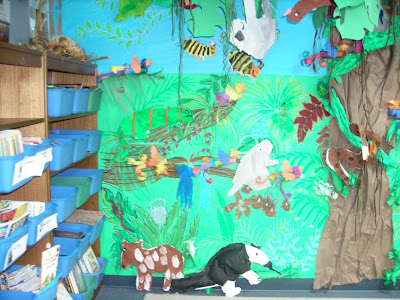Mrs. Haws Third Grade Class: Rainforest mural and bulletin boards