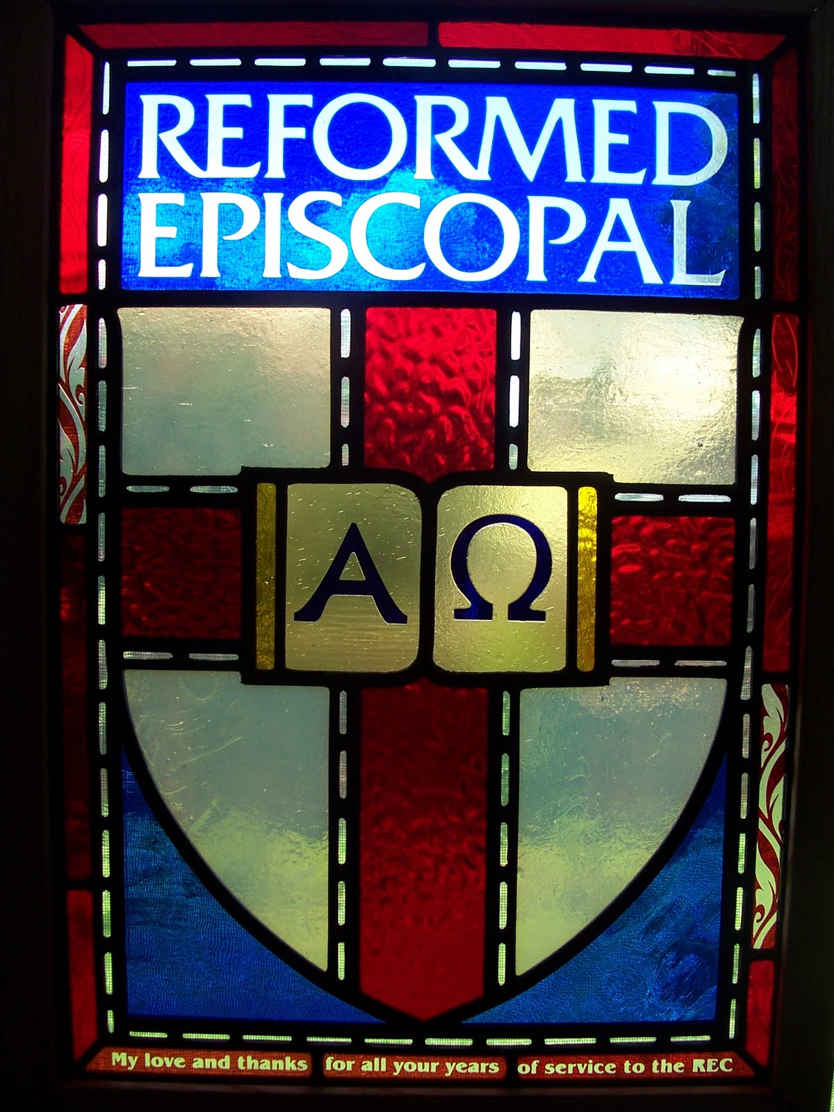Mark Bleakley Stained Glass: The Shield of the Reformed Episcopal Church