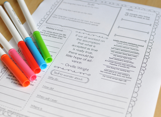 Adventures in Guided Journaling: Wednesday journal page