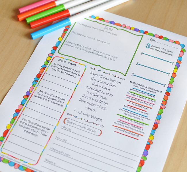 Adventures in Guided Journaling: Wednesday journal page