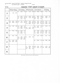 4 Havo: Lesrooster Vanaf 3 Maart
