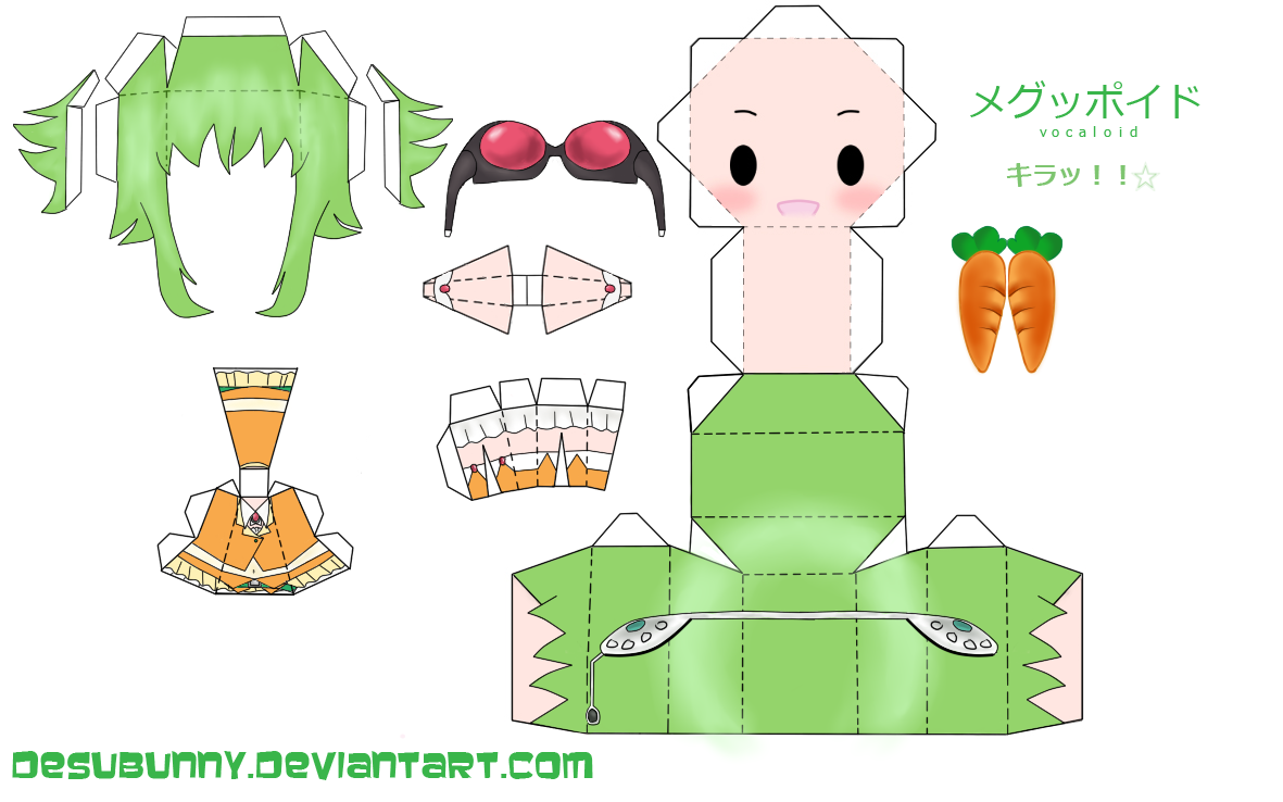 station ohayo world: Paper Toys Vocaloid para imprimir
