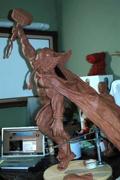 Thor God of Thunder vs The Midgard Serpent bronze Action Figure ...