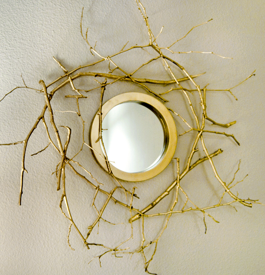 Hirondelle Rustique: DIY: Gold Branch Mirror Tutorial