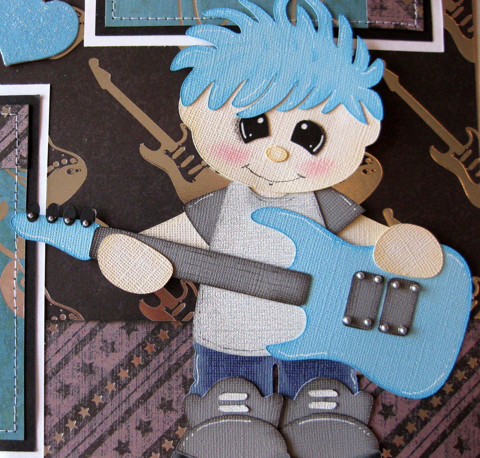 Designs by Crafty1mommy: Love Ewe Layout and Boy Rock Star Layout