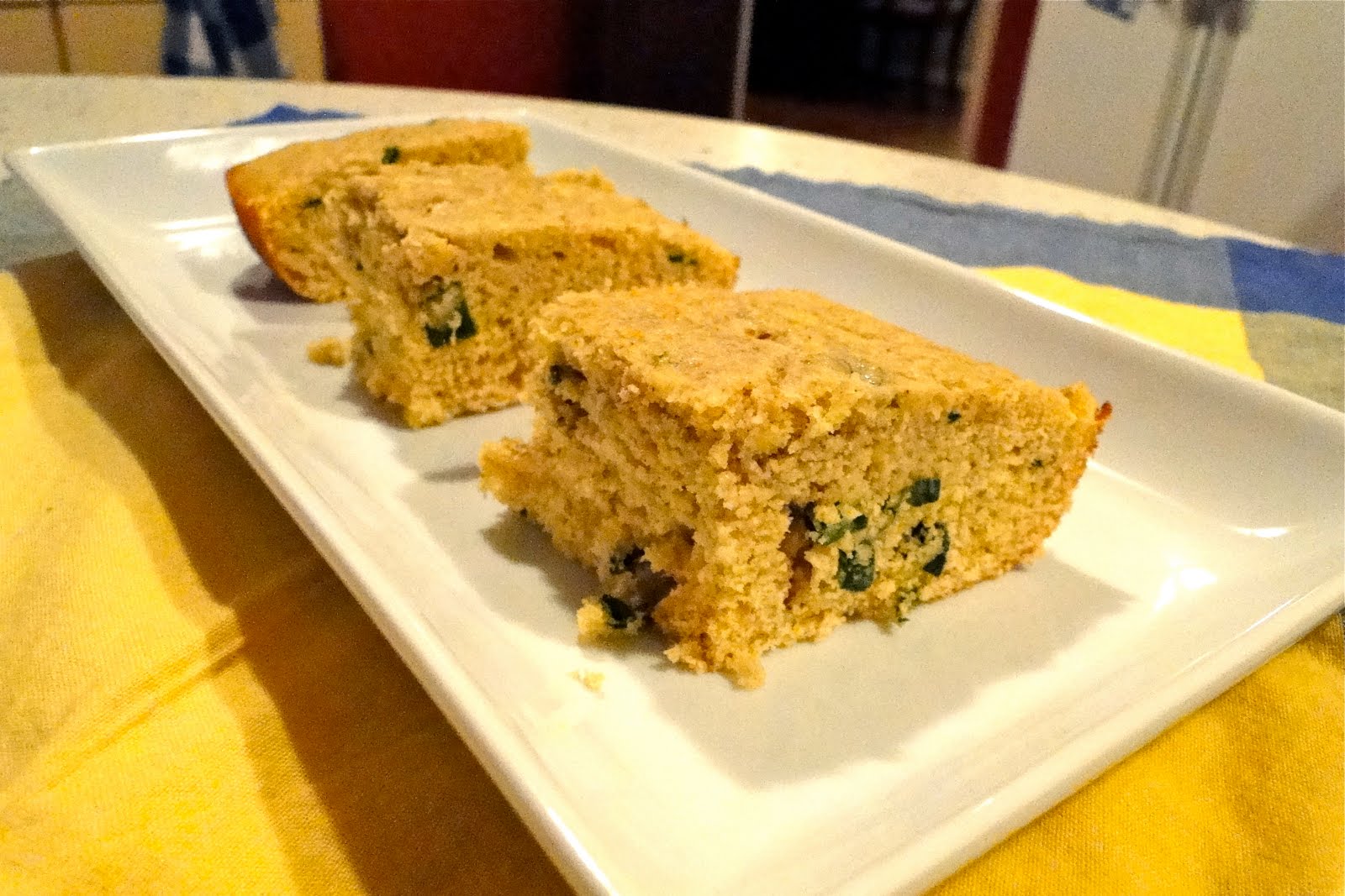 Beach Eats: Poblano Flecked Cornbread