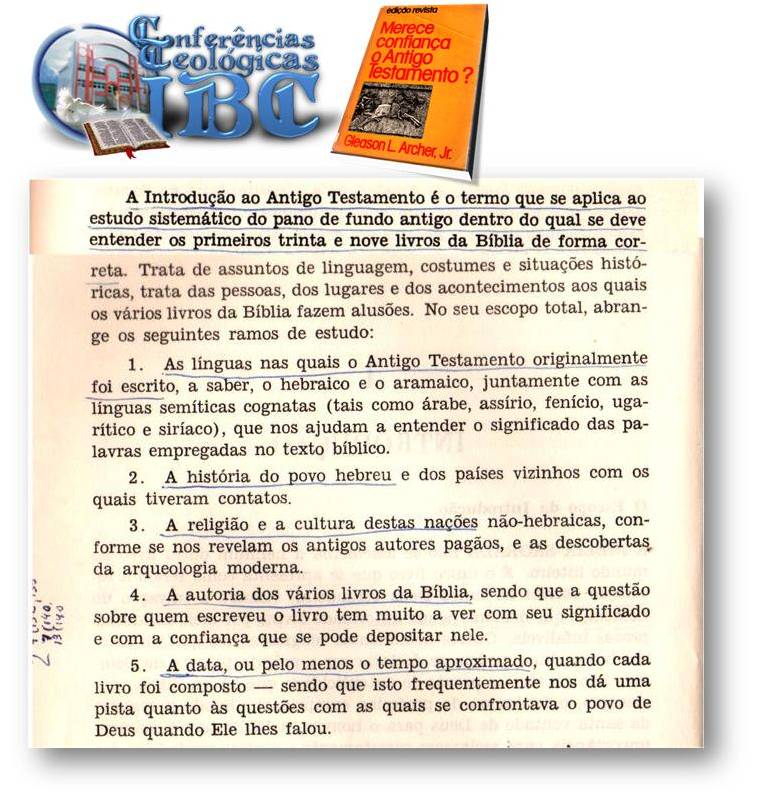 Conferências Teológicas IBC: Merece Confiança o Antigo Testamento ...
