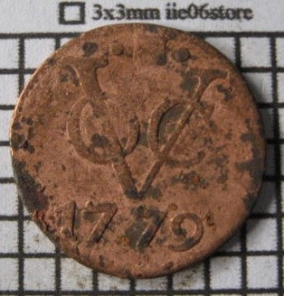 VOC COIN: 1779 VOC COLONIAL COIN US DUTCH EAST NETHERLANDS INDIES UTRECHT