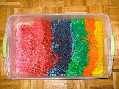 Ankle Biter Art: DIY dyed pasta & rice