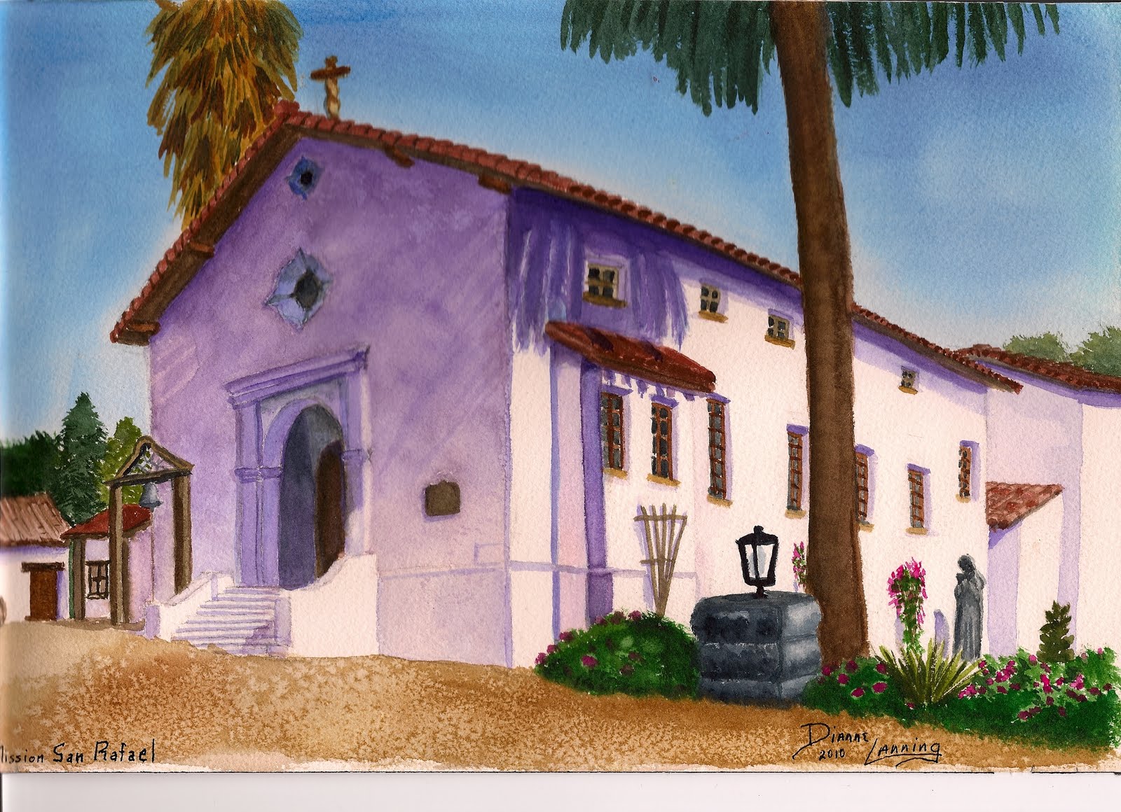 Voice Painter: Mission San Rafael (CA) 9X12 watercolor