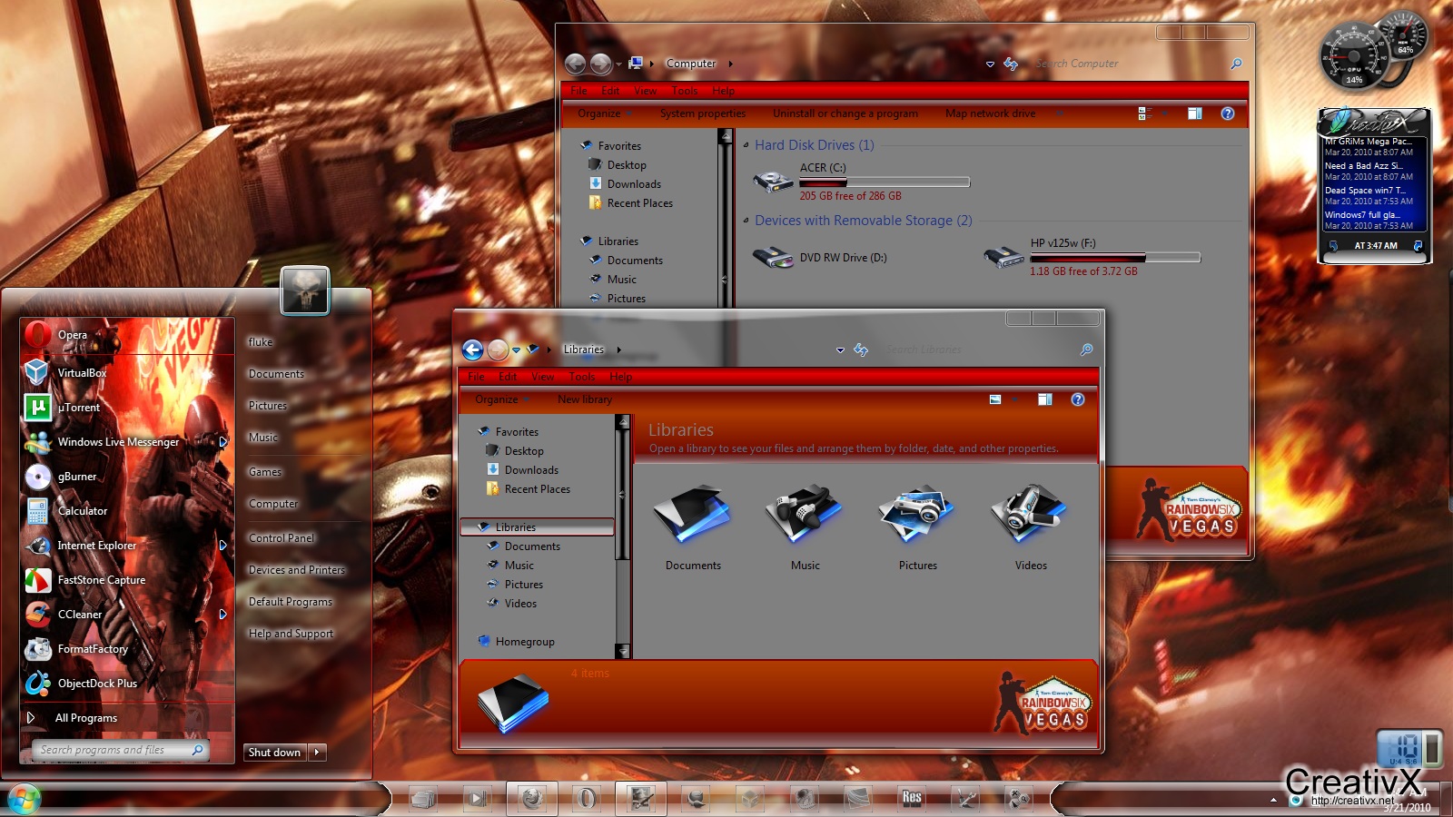 All themes for windows 7: Rainbow Six - theme for windows 7