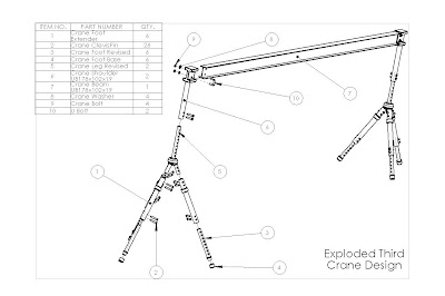 Solid Mechanics - Crane Project: Exploded Third Crane Design