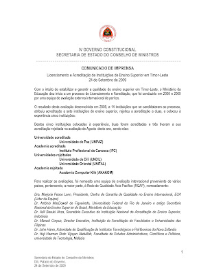 The Dili Insider: UNDIL - Hotu Ona?! So Says Council of Ministers