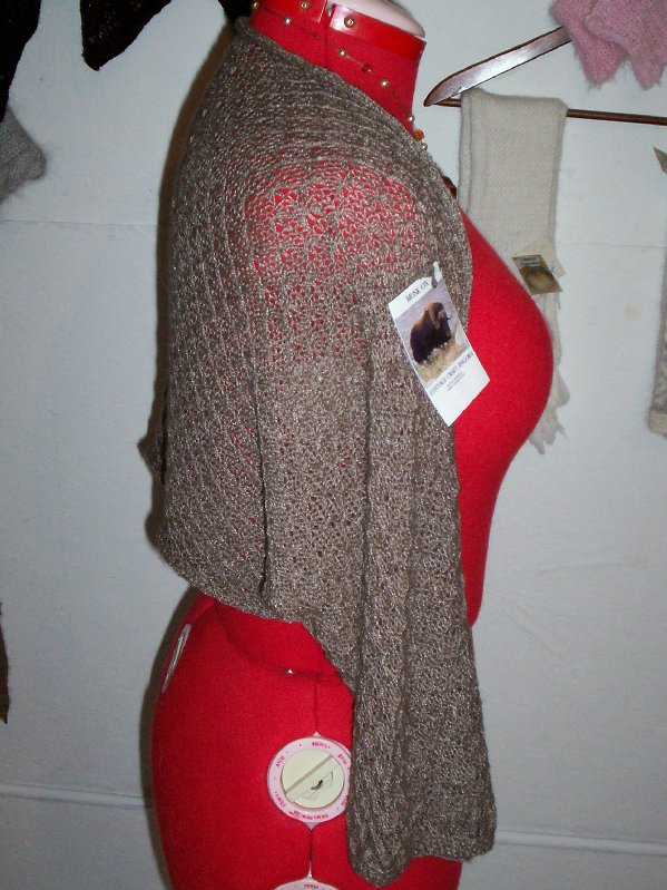 The Musk Ox - Qiviut blog: Shrug knit from musk ox yarn