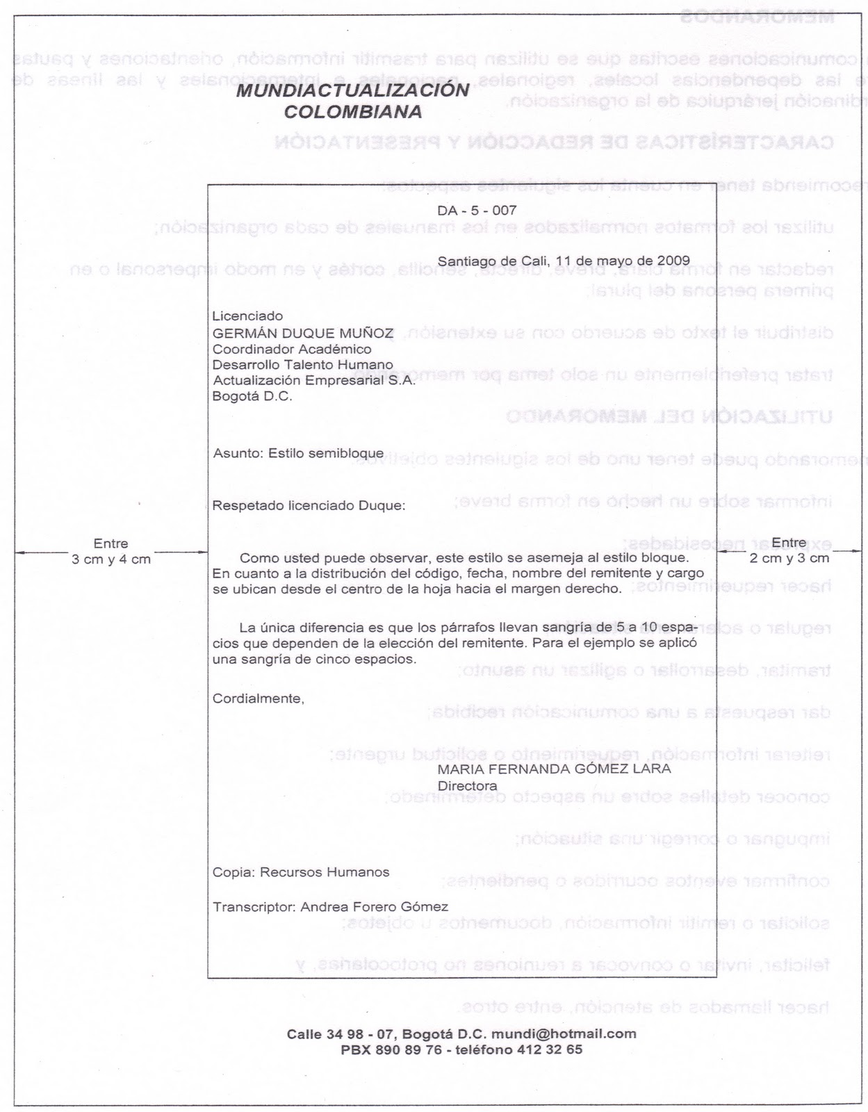 producir documentos: LA CARTA