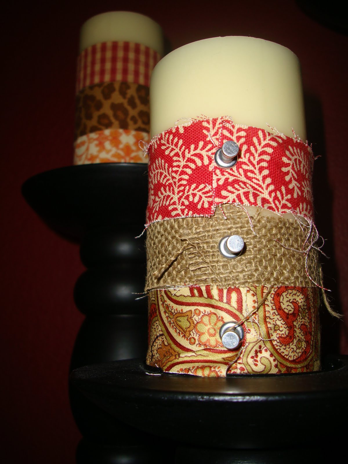 Your Little Birdie: Fabric Wrapped Candles for Fall