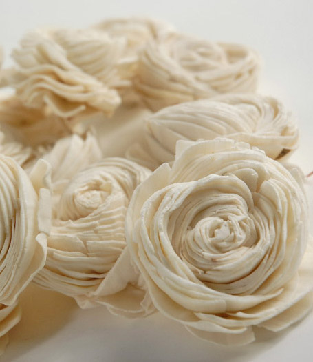 Roundy Rounds: balsa wood flowers