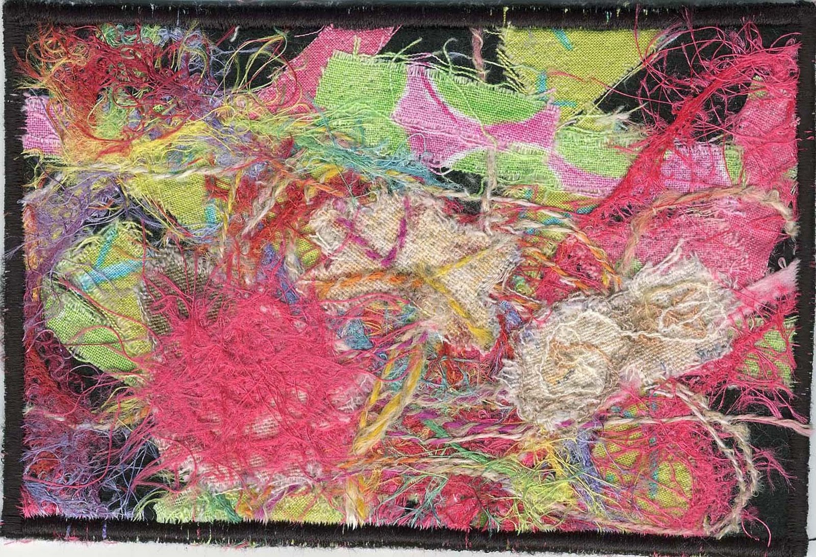 Treasures-n-Textures: Fabric Postcards and Pink Saturday