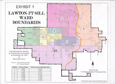 Lawton (OK) Police Union: Council Member Ward Map