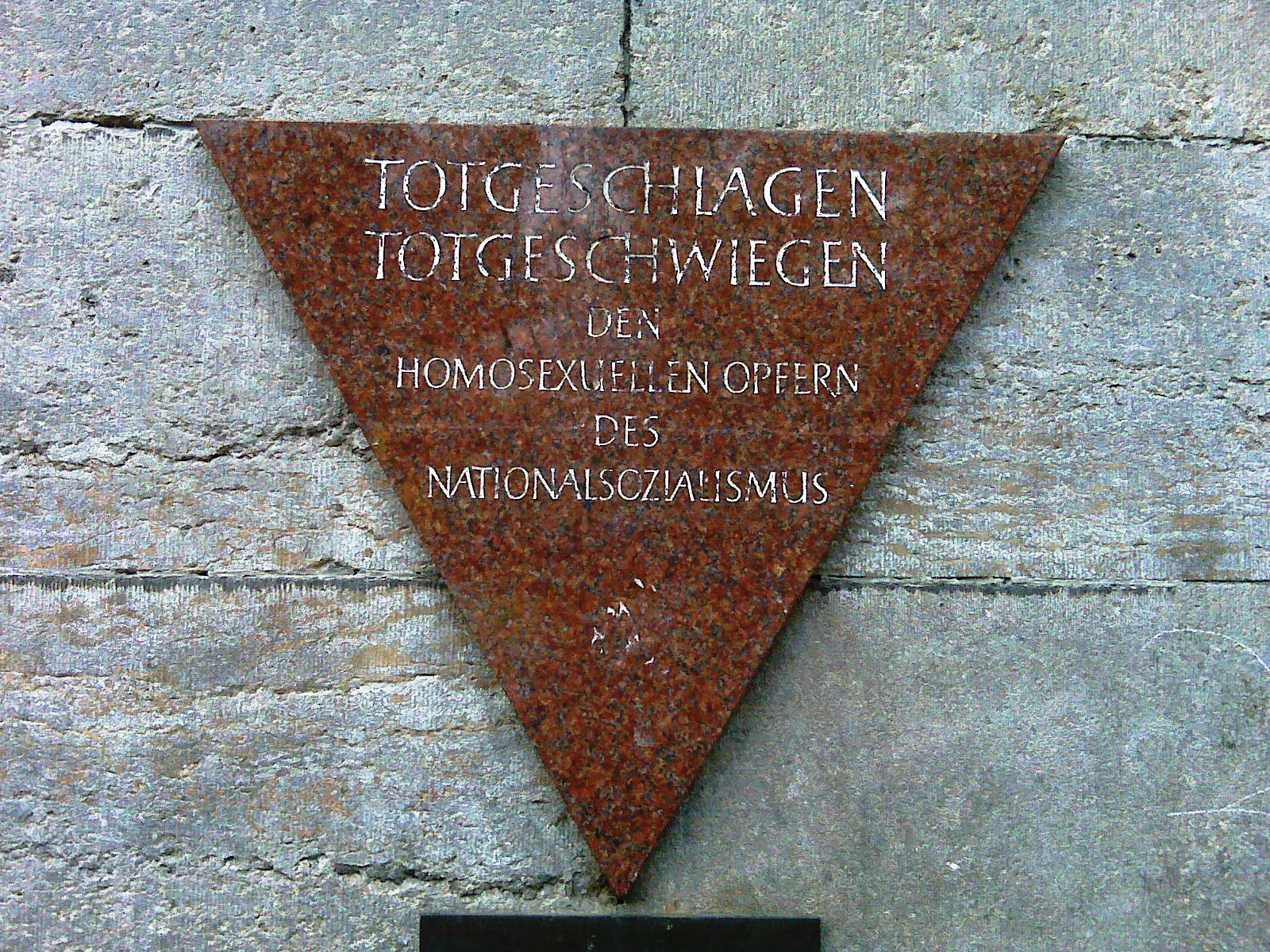 support-empathy-truth: pink triangle holocaust memorial