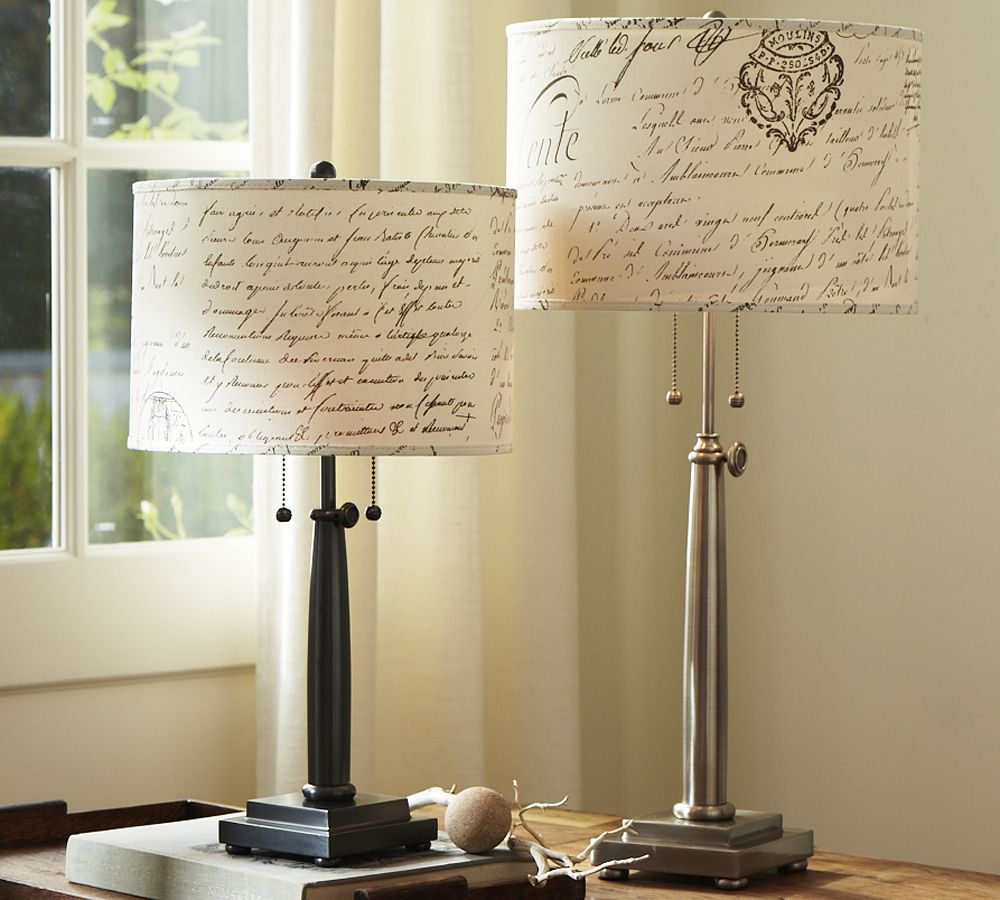 Pottery Barn Knock Off Script Lamp Shade