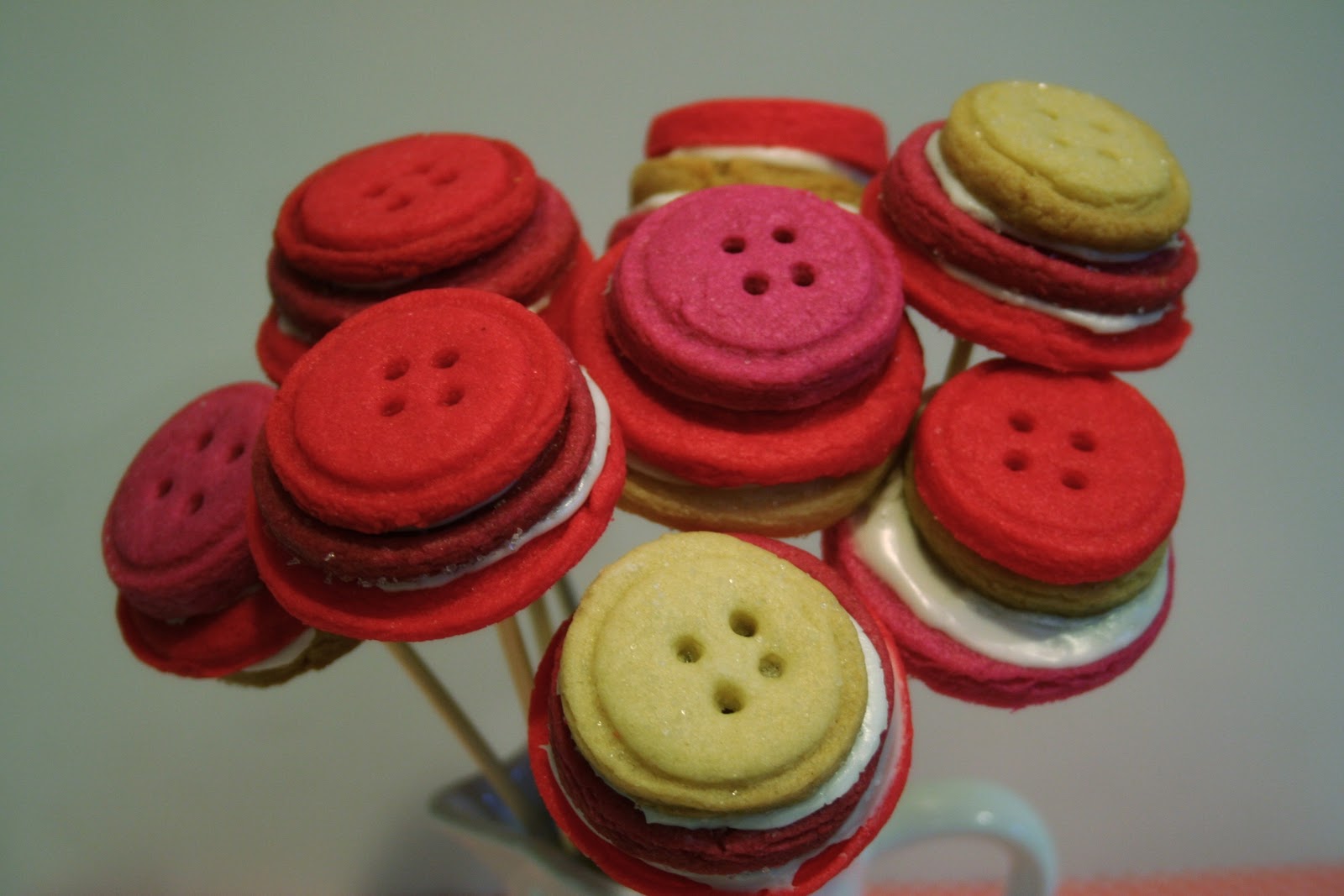 Valentine’s Button Cookie Bouquet