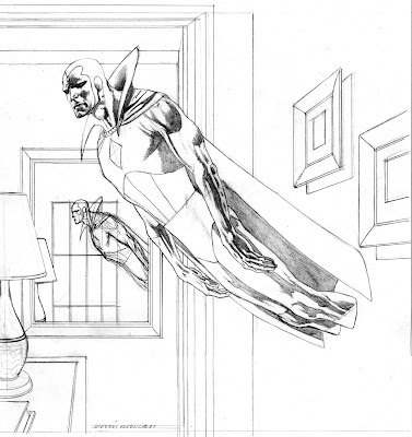 Kevin Nowlan: The Vision: Art for a Marvel card