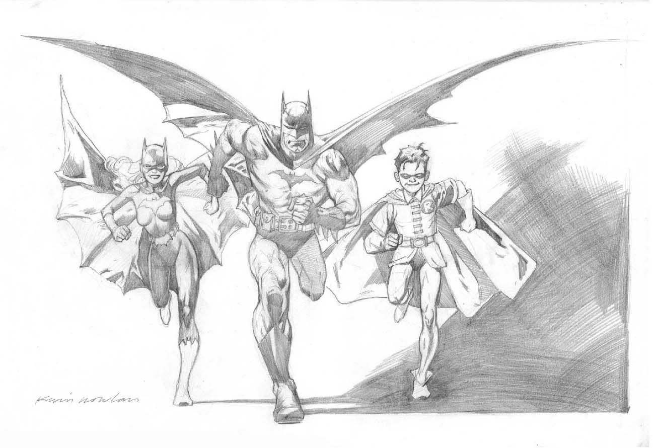 Kevin Nowlan: Batman family pencil drawing: 2001