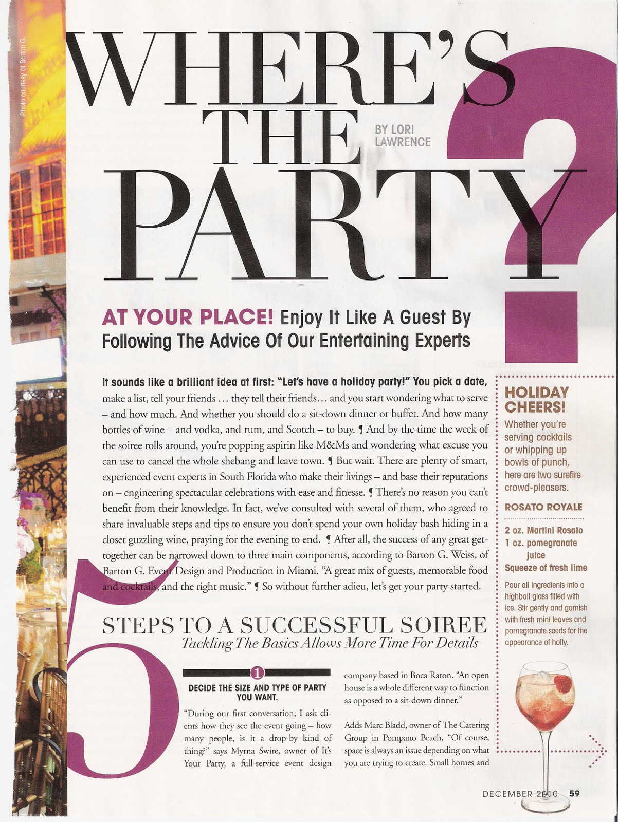 It's Your Party: Myrna Swire featured in Boca Raton Observer Magazine