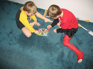 Where will this little foot take him?: What can you do in a full leg cast?