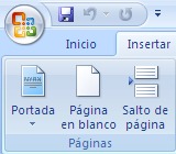 Menú Insertar de Word 2007
