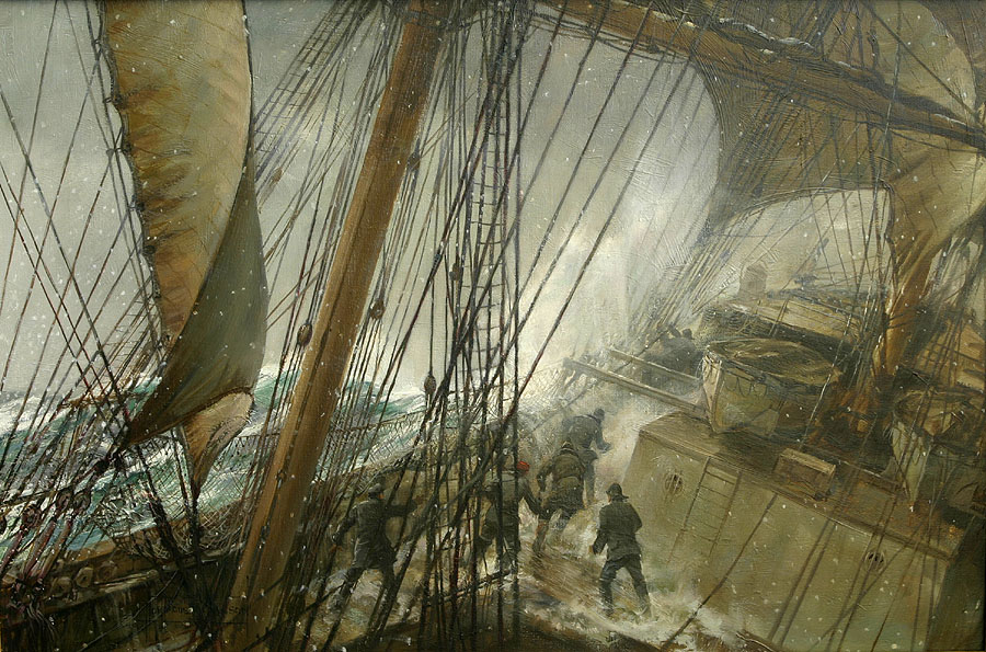 marine oil paintings: Montague Dawson at Vallejo Gallery
