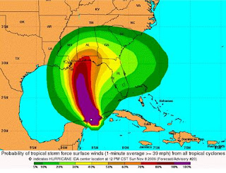 Hurricane Ida Projected Path