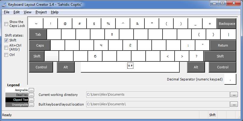 Sahidic Coptic Resources: Typing in Coptic