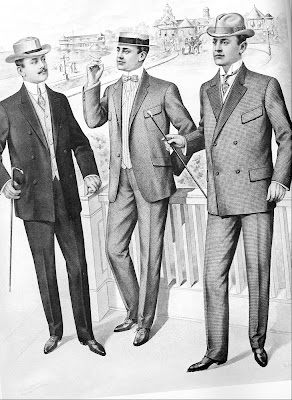 Vintage Ephemera: Men's beachwear fashion plate - 1905