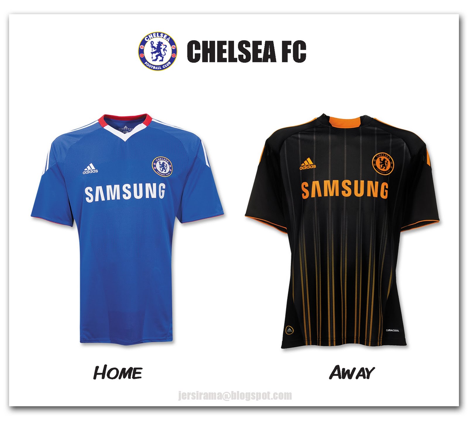 Jersirama: Chelsea Home, Away & 3rd Jersey 2010/2011