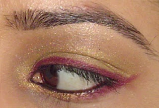 An Indian's Makeup Blog!: Gold - Red Eyes Look