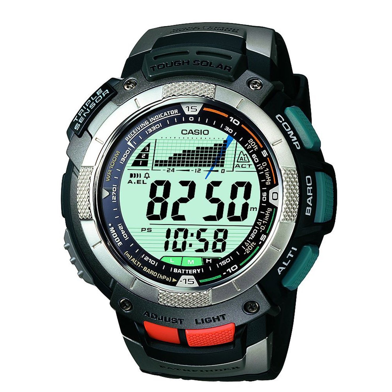 Watches Store: Casio Men's PAW1100-1V Pathfinder Atomic Solar Watch